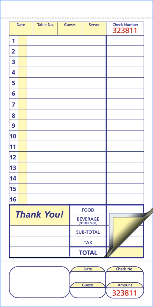 Wholesale Restaurant Guest Checks | KNG.com